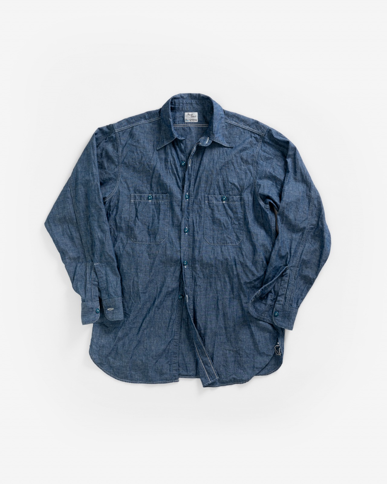 SUPERSTITCH MFG. — LR12 ’40s US NAVY CHAMBRAY SHIRT